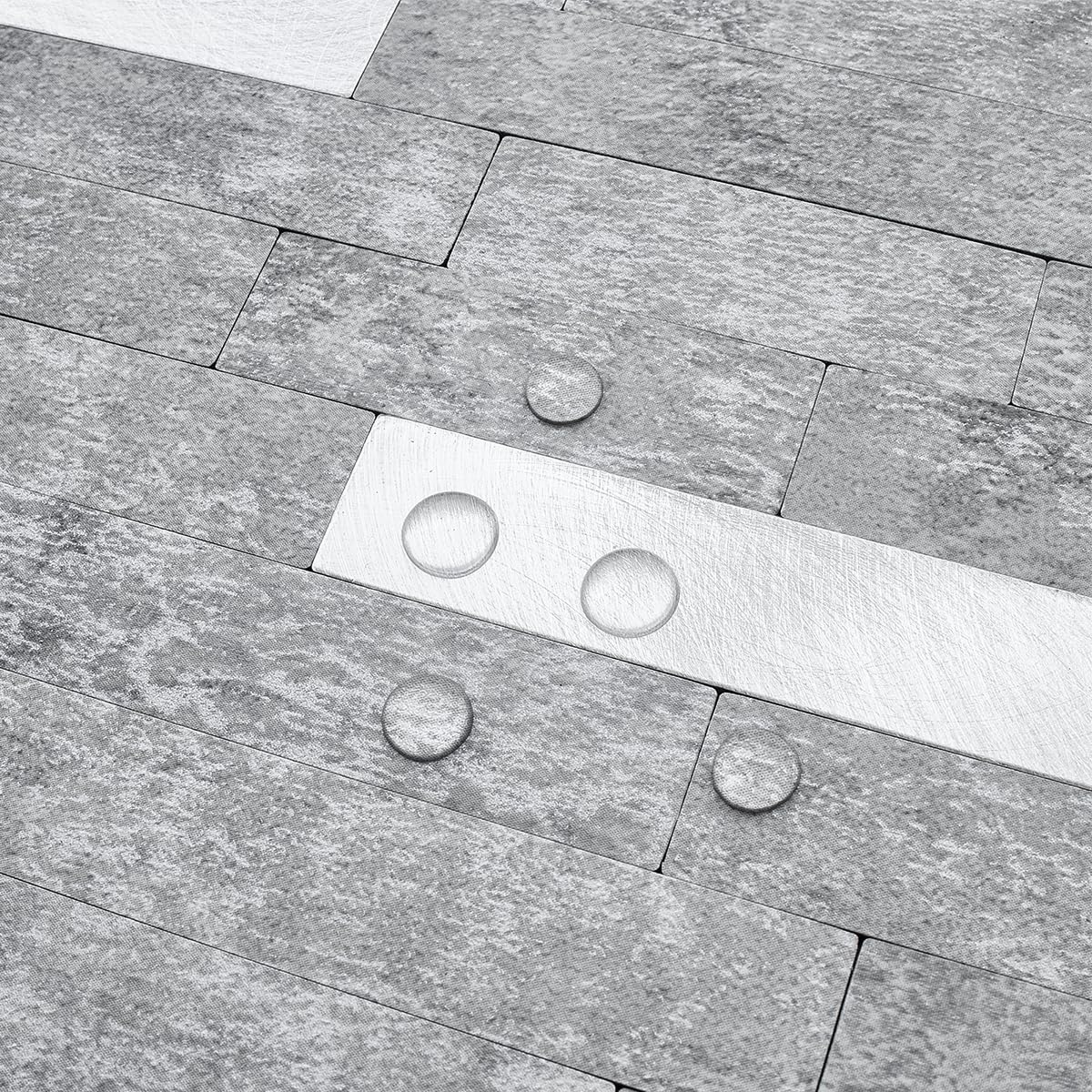 Grey Stacked PVC Tile Mixed Silver Metal Chips – DICOFUN | AULIGET Tiles